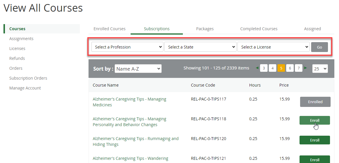 Using Academy All Access to Enroll in Courses